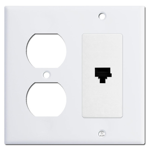 Combo Outlet & Phone Jack Cover Plates | Kyle Switch Plates