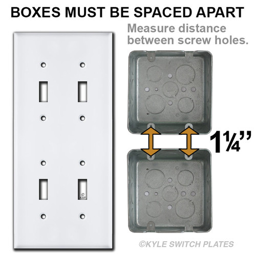 Tandem Stacked 2-Gang 4 Toggle Switch Wall Plate Cover