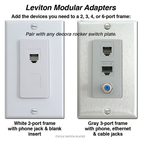 Leviton Quick Port Coaxial Cable TV Jacks - Light Almond