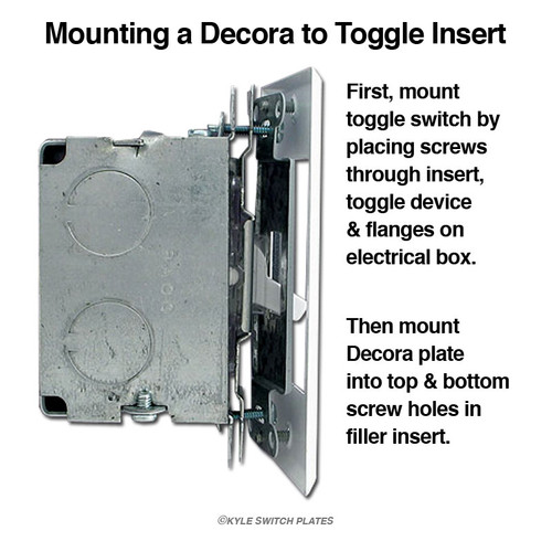 White Decorator to Toggle Switchplate Insert Fillers