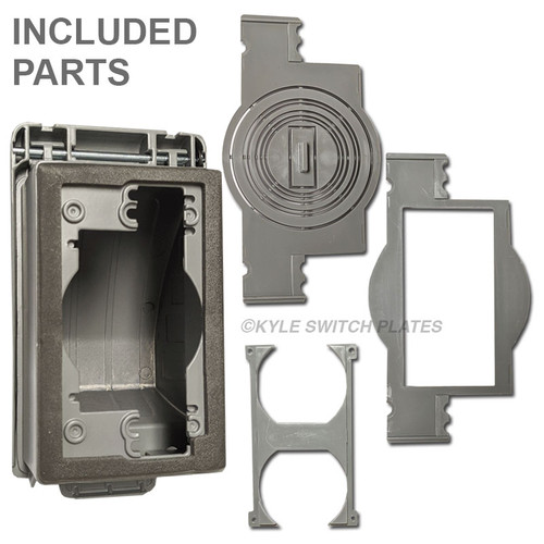 Metal Vertical Locking In-Use Outdoor Switch & Outlet Cover 7-in-1