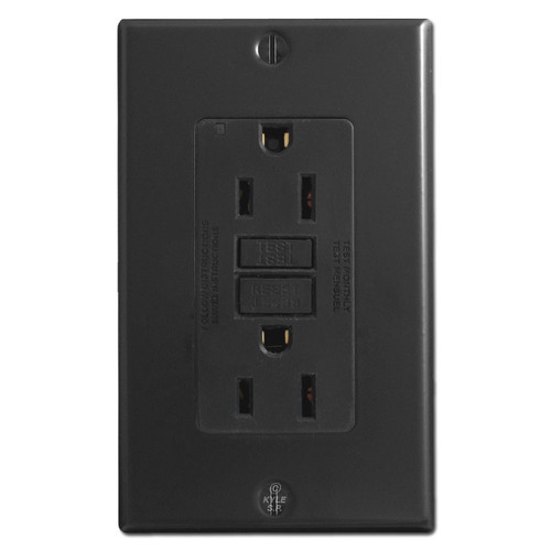 Black 15A GFCI Decora Receptacle | Kyle Switch Plates
