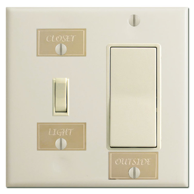 Copper Switch Plate Labels for Identifying Switches