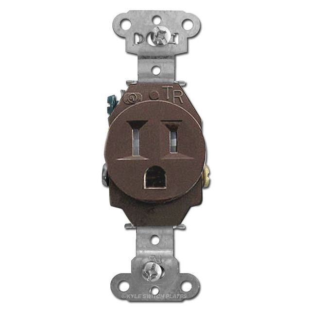 Red 15A Single Round Outlet Receptacle | Kyle Switch Plates