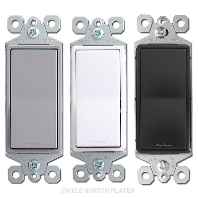 3 Stacked Single Pole Decora Rocker Switches Leviton 1755