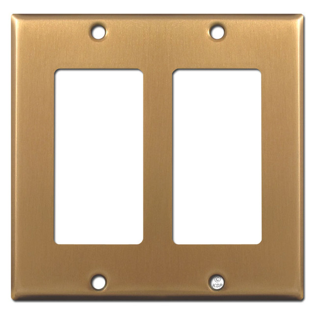 2 Toggle & 2 Decora Rocker Switch 4 Gang Wall Plate - White