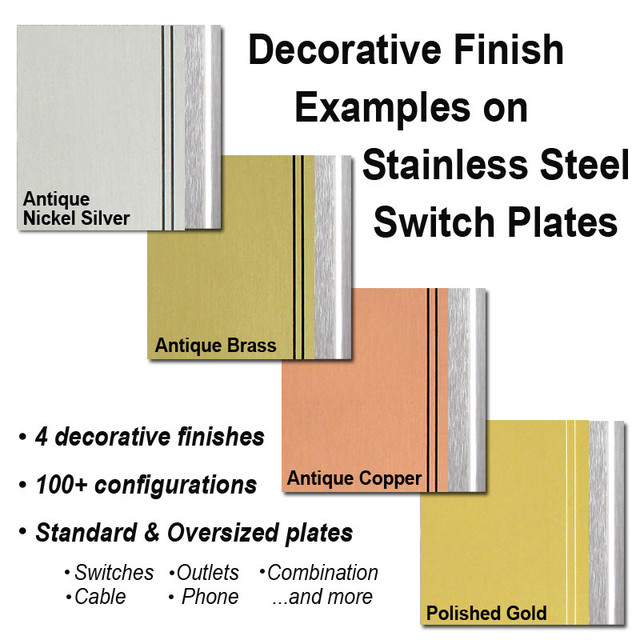 Craftsman Switch Plate Covers in Stainless Steel - Kyle Design