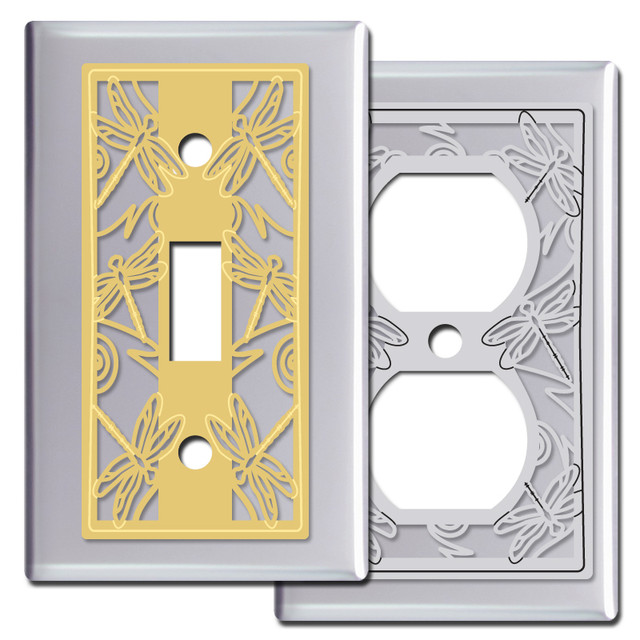 Milano Modern Light Switchplates in Polished Chrome - Kyle Design