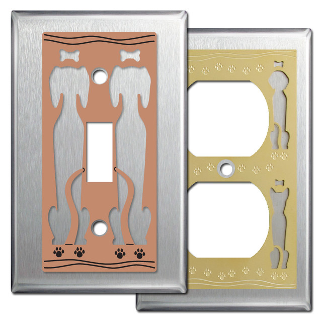 Retro Art Light Switch Plates In Stainless Steel Kyle Design