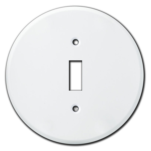 Round Toggle Light Switch Wall Plates - White | Kyle Switch Plates