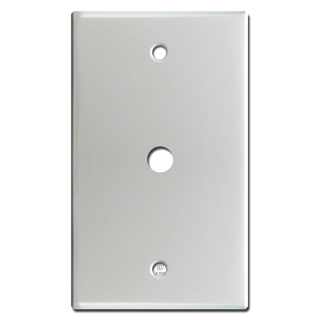 Brushed Aluminum Phone & Cable Outlet Plates - Kyle Switch Plates