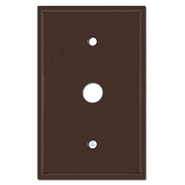Single Phone Cable Outlet Cover with .625'' Opening - Dark Bronze