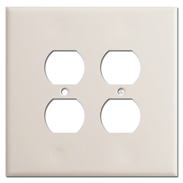 Jumbo Double Gang 4 Outlet Plug Switch Plates Polished Chrome