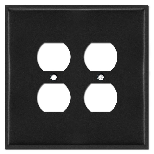 Oversized 2 Gang Blank Jumbo Wall Plate Covers - Black
