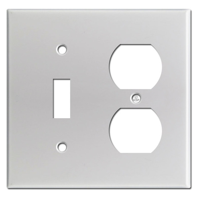 2 Toggle Switch Plate - Brushed Aluminum | Kyle Switch Plates