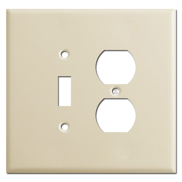 Oversized 3 Gang Outlet Covers - Ivory | Kyle Switch Plates