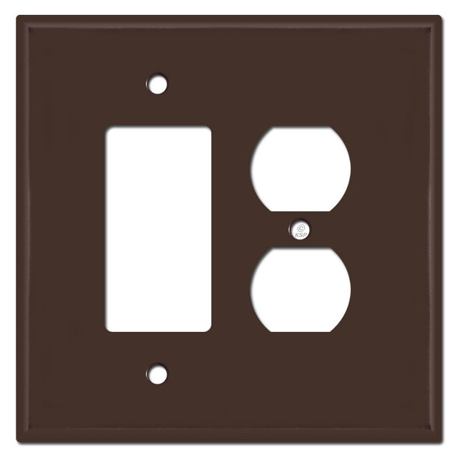 Oversized 1 Duplex Outlet 1 Decora Rocker Switch Plates - Black