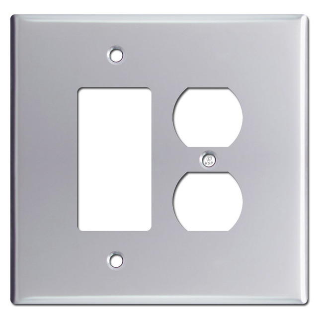 Double Rocker Switch Plate Cover - Polished Chrome