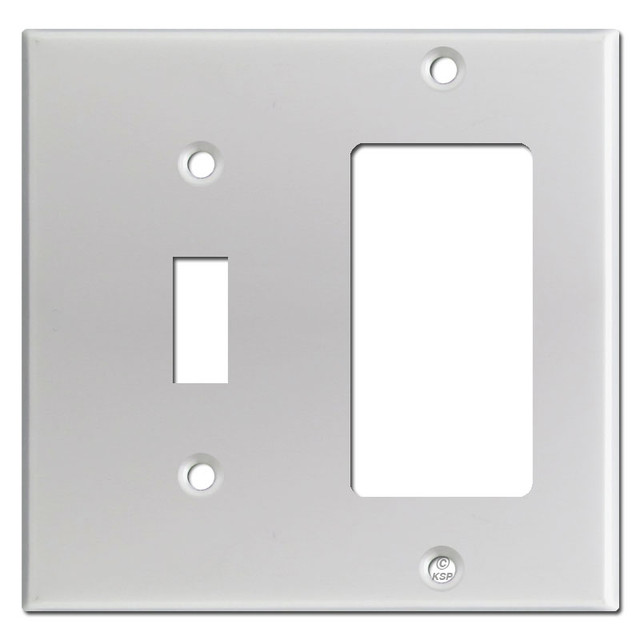Toggle & GFI Decora Rocker Switch Plates - Brushed Aluminum