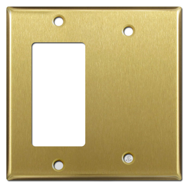 Satin Brass Decora Rocker GFCI Switch Plate Covers