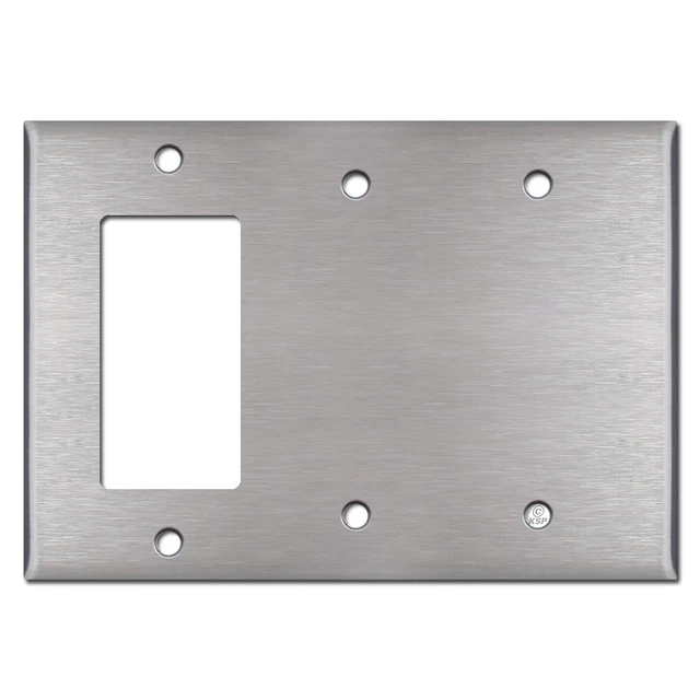 1 Decora Rocker 1 Outlet Cover Plate - Satin Stainless Steel