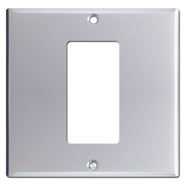 1 Decora Rocker Centered On 2 Gang Switch Plate Polished Chrome