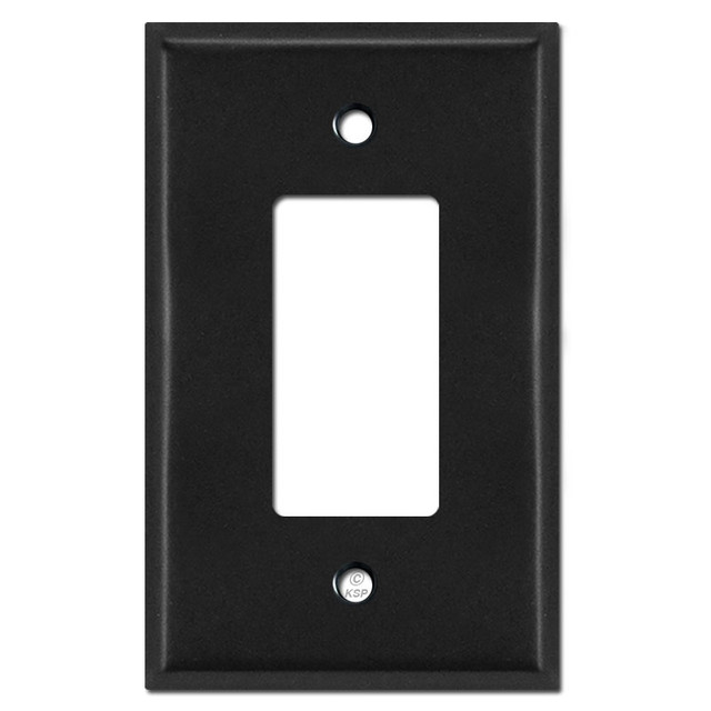 Oversized Single GFCI Decora Rocker Switch Plate Covers - Black