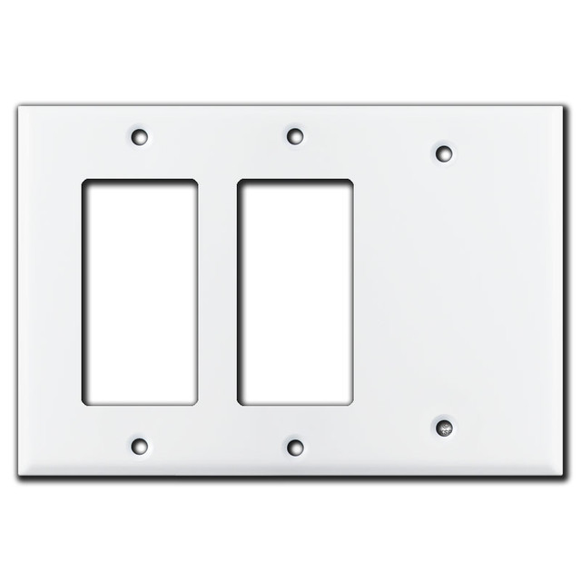 1 GFCI Decora Rocker & 2 Blank Combination Switch Covers - White