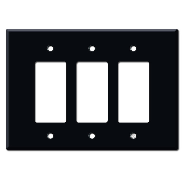Oversized 1 Duplex Outlet 1 Decora Rocker Switch Plates Black