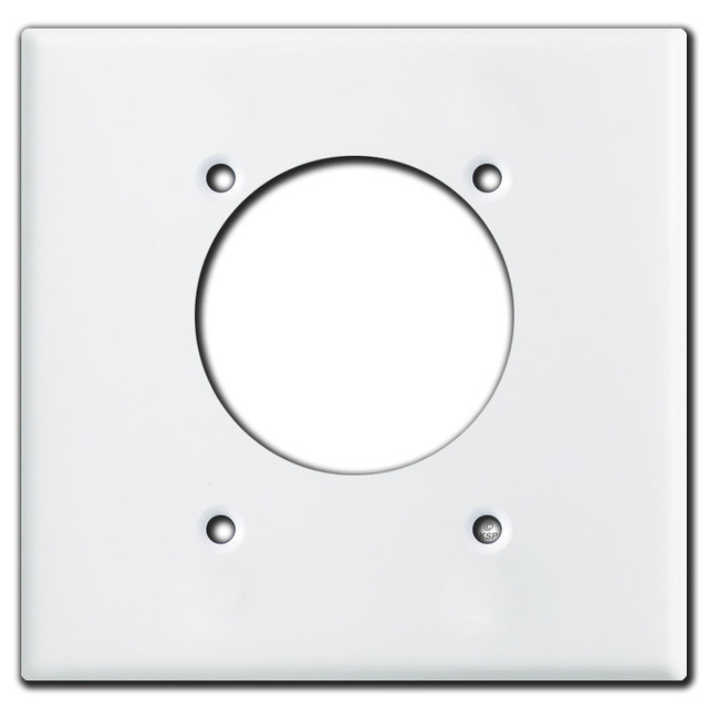 Square Outlet Plate, 30 or 50 Amp Offset 2.165'' Opening - White