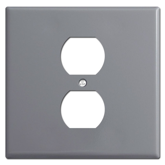 Oversized Double Gang Single Centered Outlet Cover - Brown