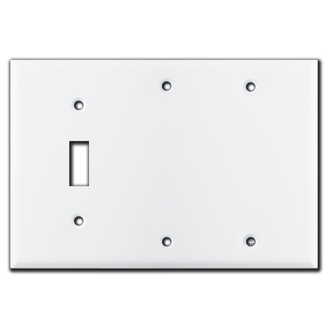 3-Gang 2-Toggle 1-Blank Wallplate - White | Kyle Switch Plates