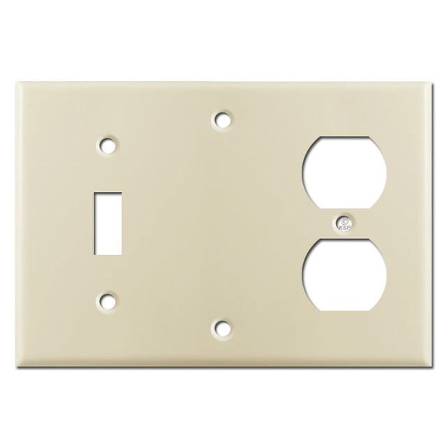 Single Toggle Single Blank Single Outlet Wall Plate - Ivory