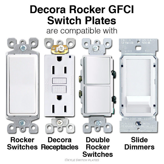Oversized Double Decora Rocker Switch Plates for 2 Decora Devices