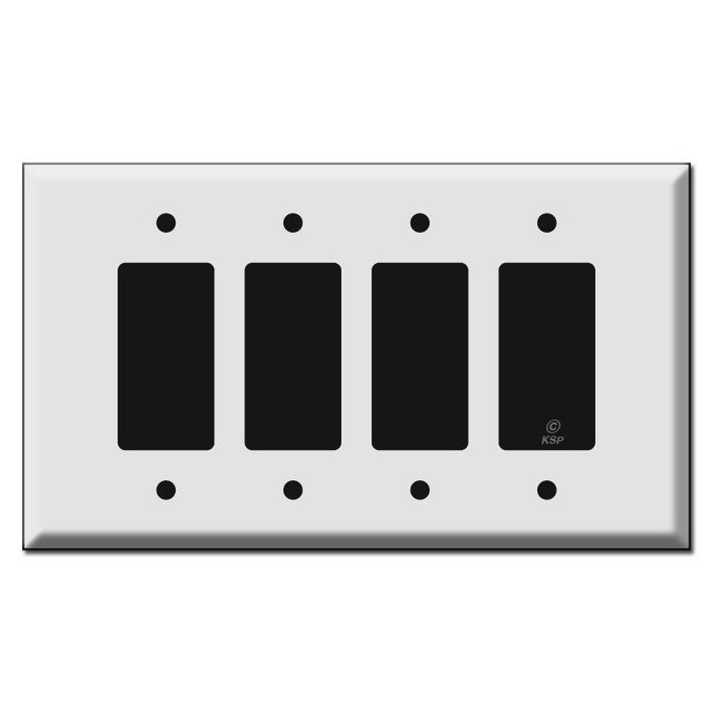 Oversized Four or 4 GFCI Decora Rocker Switch Plate Cover