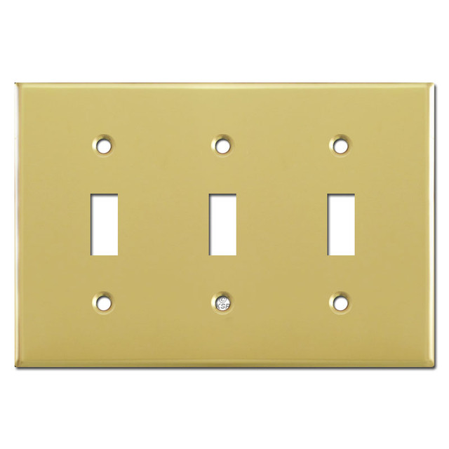 Polished Brass Toggle Switch Plate Covers