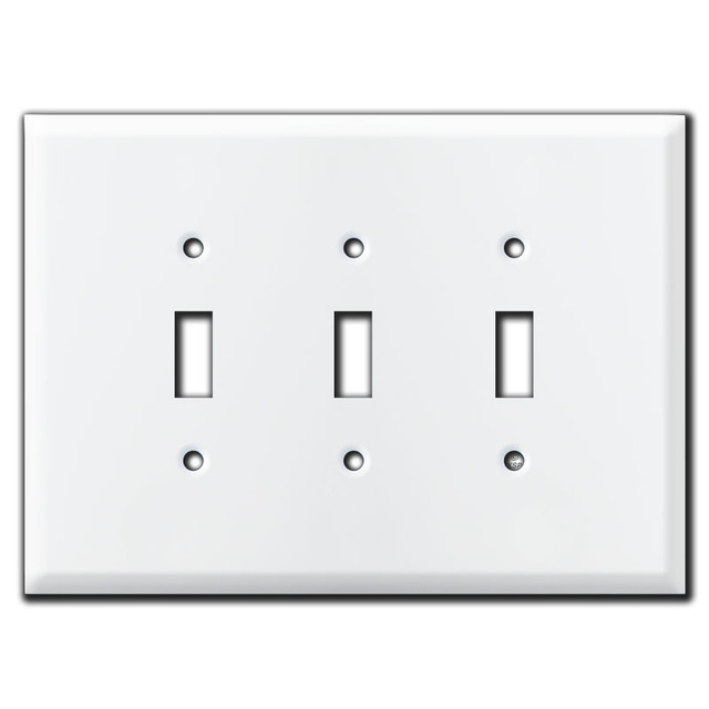 Round Toggle Light Switch Wall Plates - White | Kyle Switch Plates
