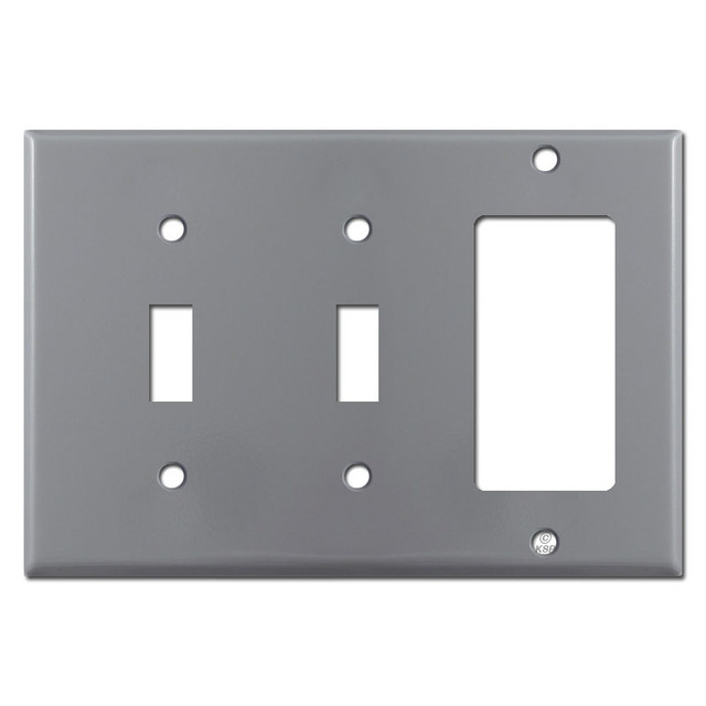 2 Toggle 1 Decora Switch Plate - Gray | Kyle Switch Plates