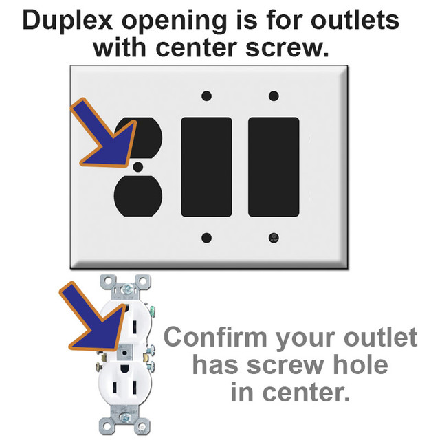 Oversized 2 Decora and 1 Duplex Outlet Cover Switch Plates