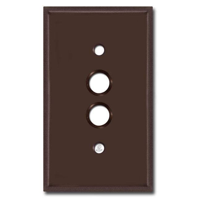 Single Gang Push Button Switch Plate - Brown | Kyle Switch Plates