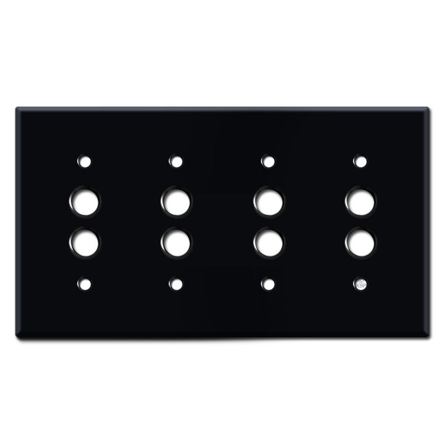 1 Gang Push Button Light Switch Covers - Black