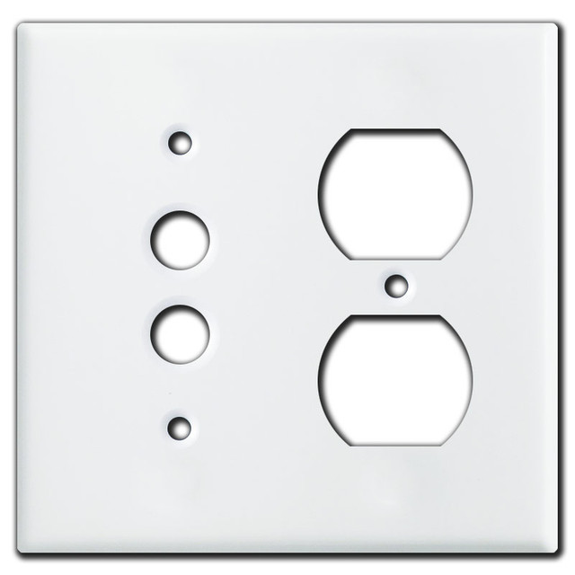White Pushbutton Wall Plate Covers