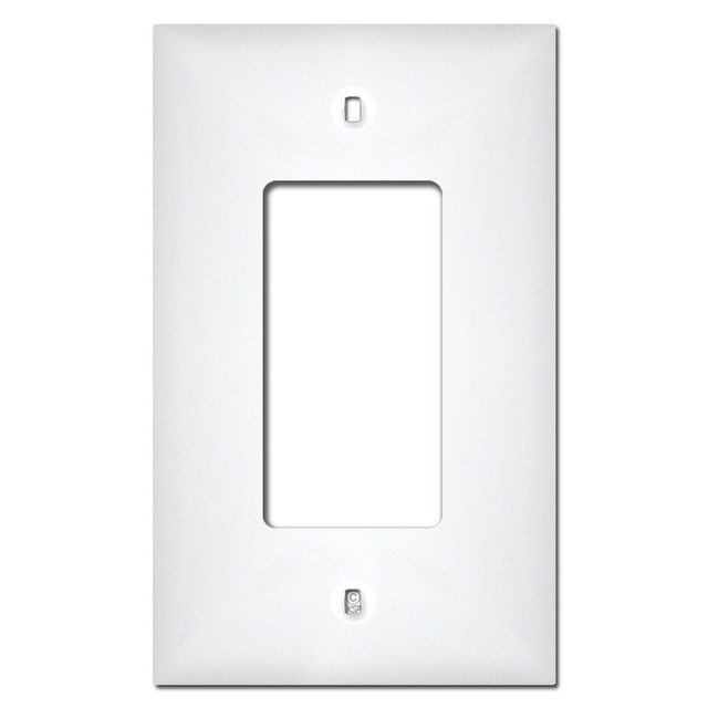 White Plastic 1 Gang GFI Rocker Wall Plate Covers
