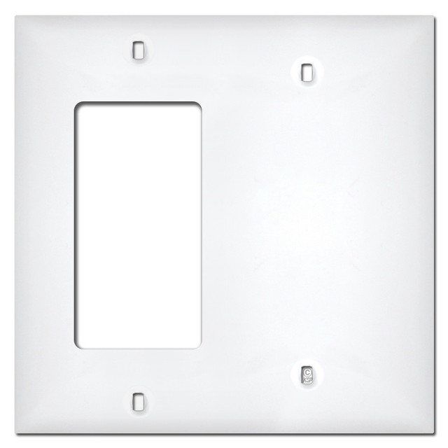 White Plastic 1 Rocker 1 Blank Switch Plate Covers