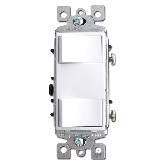 3 Stacked Single Pole Decora Rocker Switches Leviton 1755