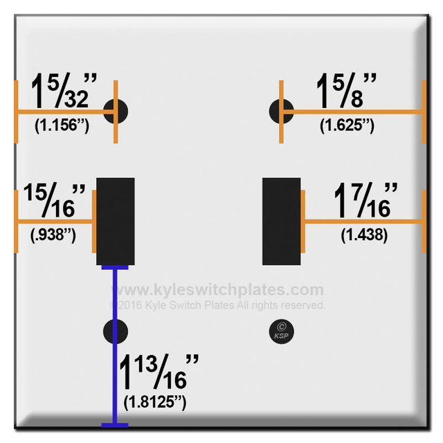Narrow 2 Toggle Light Switch Wall Plates for Tight Spaces - USA Made