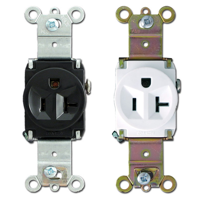 Round Outlets & Single Receptacles - 15A & 20A Sockets