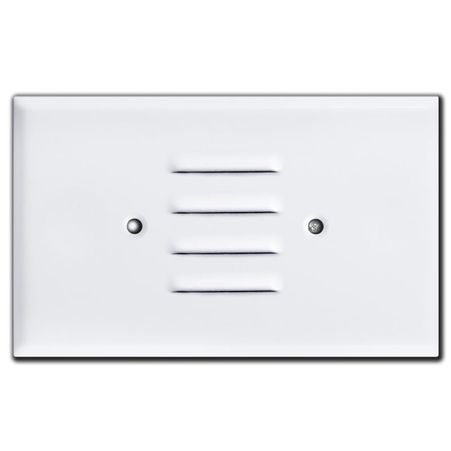 Horizontal Louver Wall Plate Cover for Light or Speaker - White