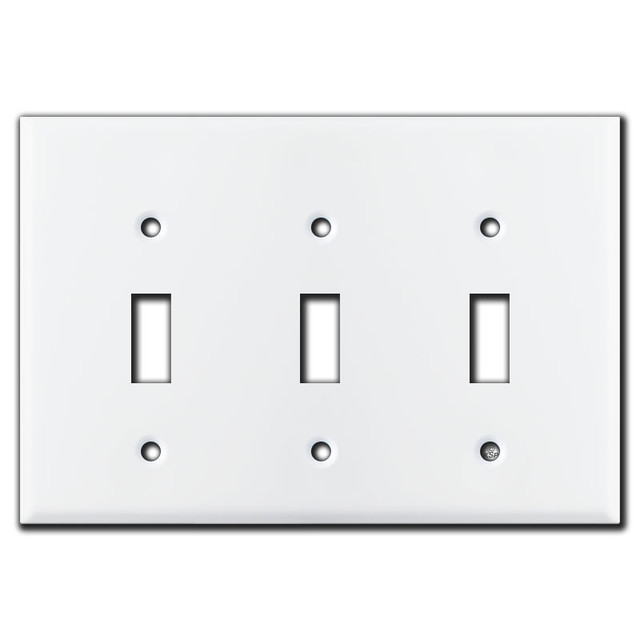 Half Narrow Toggle Electrical Switch Plate - White | Kyle Switch Plates