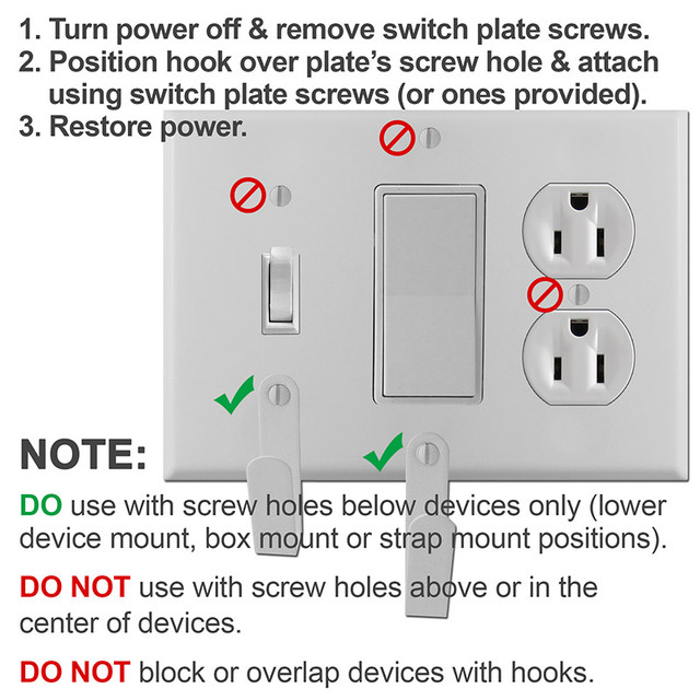 Handy Switch Plate Hooks | Kyle Switch Plates